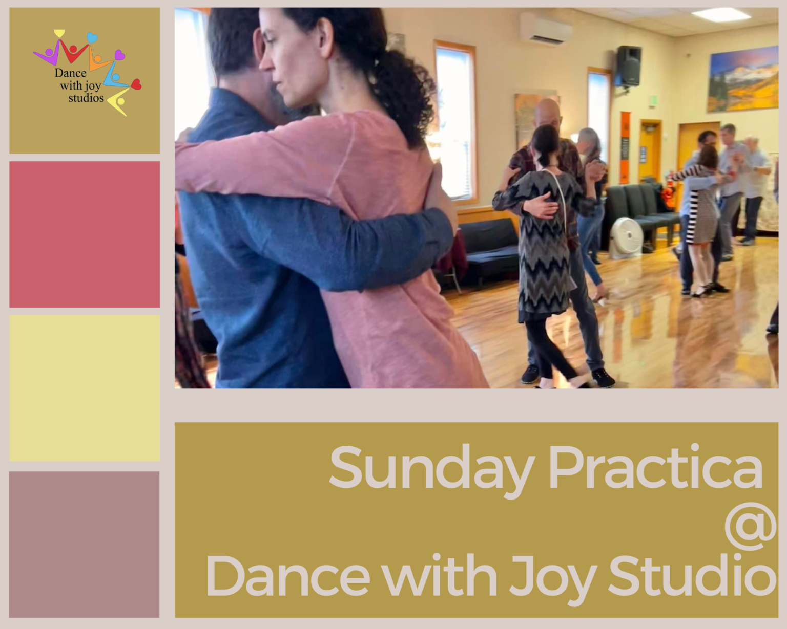 Sunday Practica at Dance with Joy Studio (weekly) - www.portlandtango.com